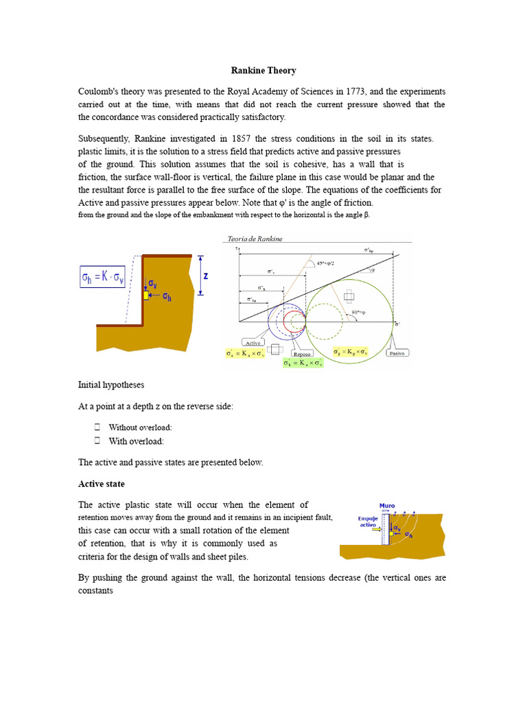 Rankine Theory PDF | PDF | Friction | Mechanics