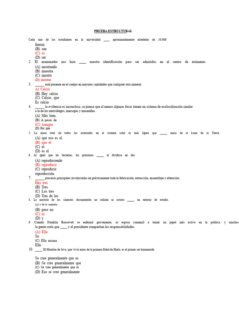 Ejercicios de gramática en español | PDF | Gramática