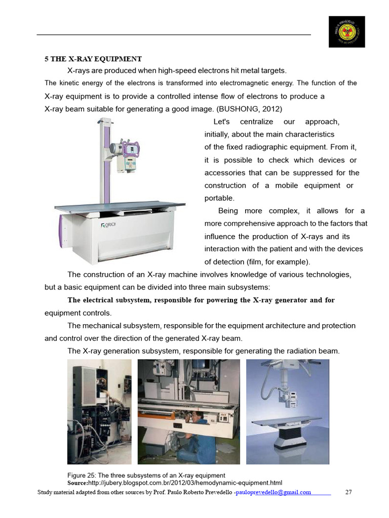 Overview of X-Ray Equipment Components | PDF | X Ray | Electron