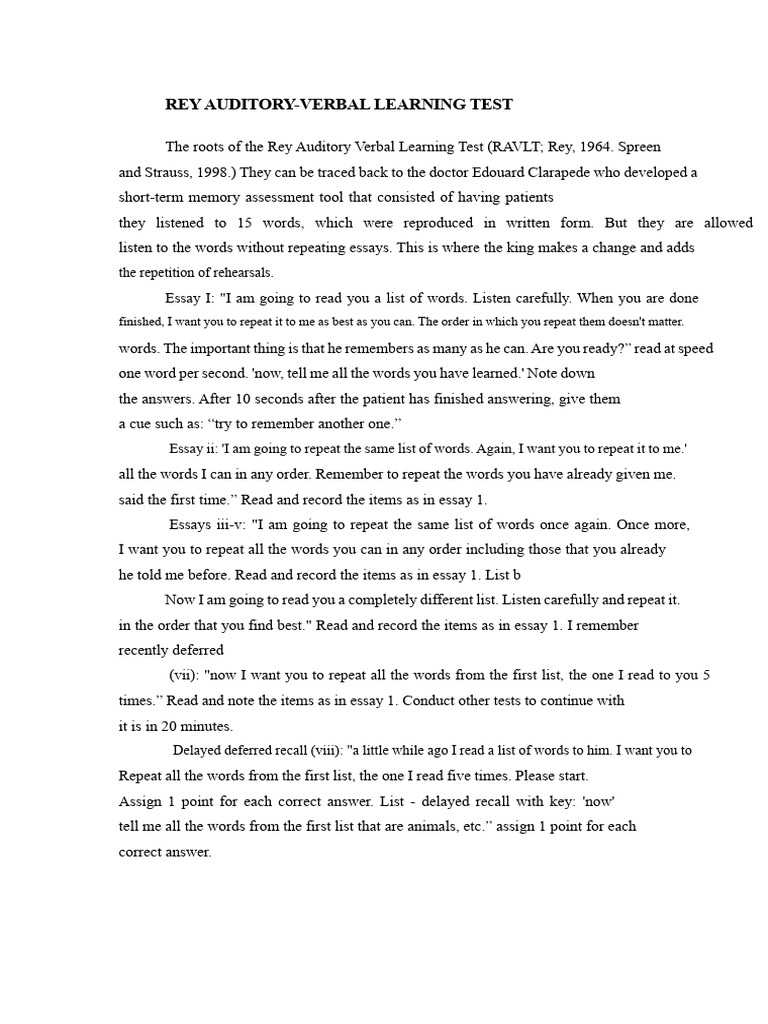 Short-Term Memory Test Ready FINAL | PDF | Memory | Recall (Memory)