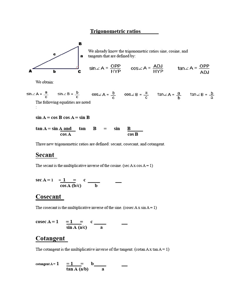 Trigonometric Formula | PDF | Trigonometric Functions | Trigonometry