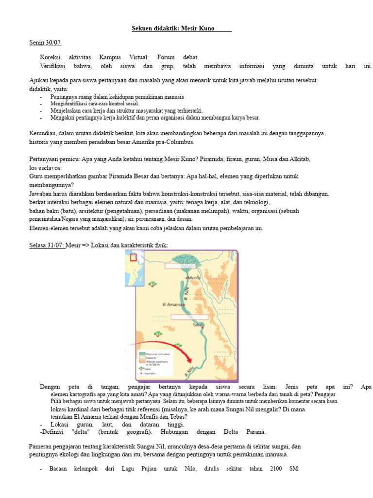 sekuens pembelajaran - Mesir Kuno | PDF