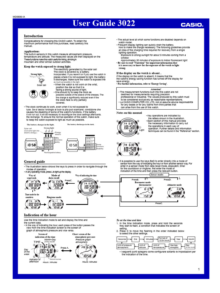 User manual - Casioprotrek Prg 100 | PDF | Atmospheric Pressure ...