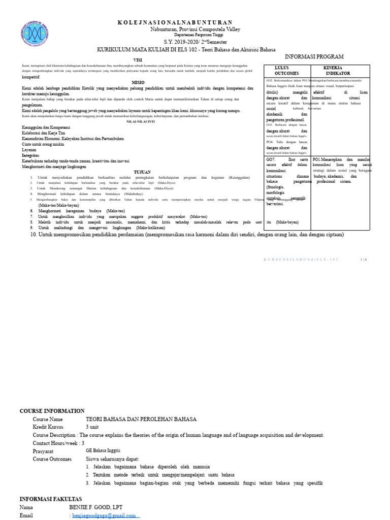Silabus di Els 102 | PDF