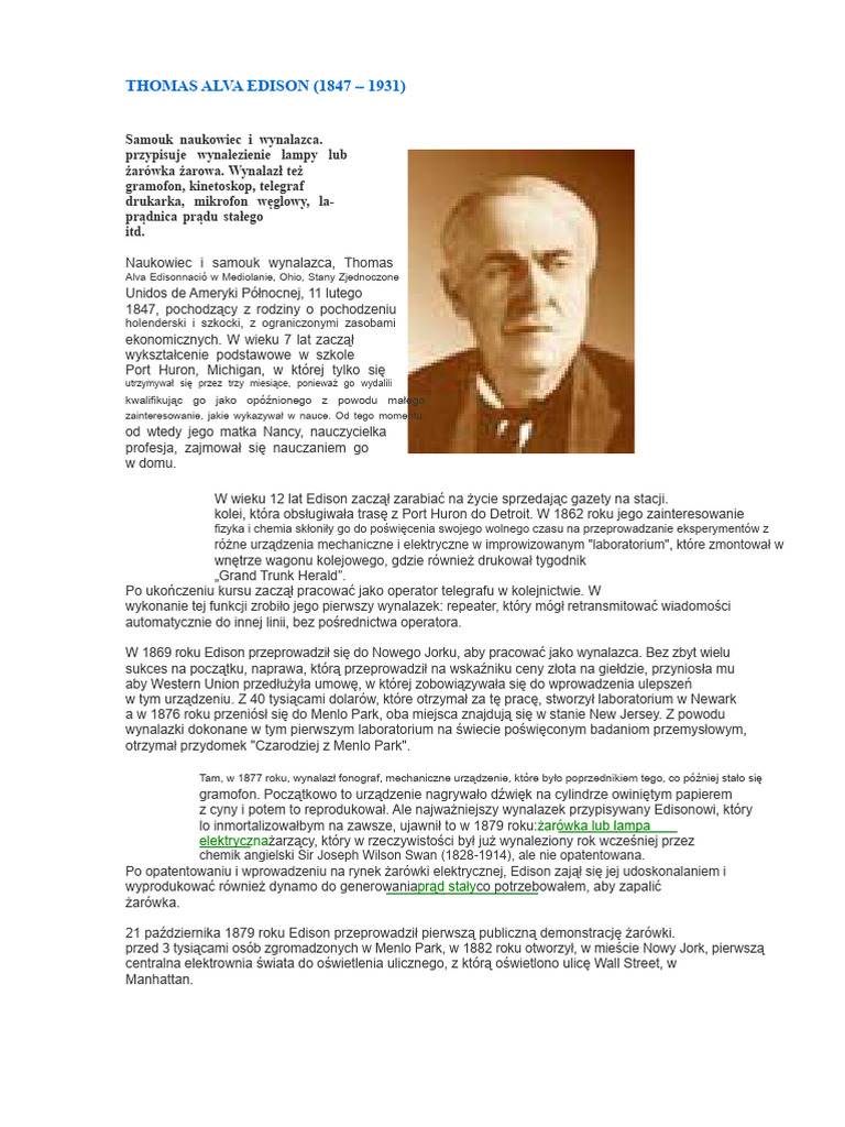 Thomas Alva Edison | PDF