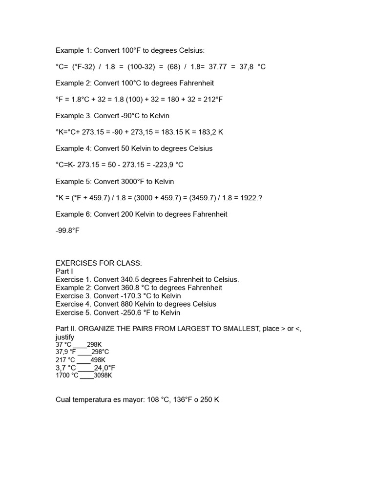 Task 4 WORKSHOP TEMPERATURE SCALE CONVERSION.docx | PDF