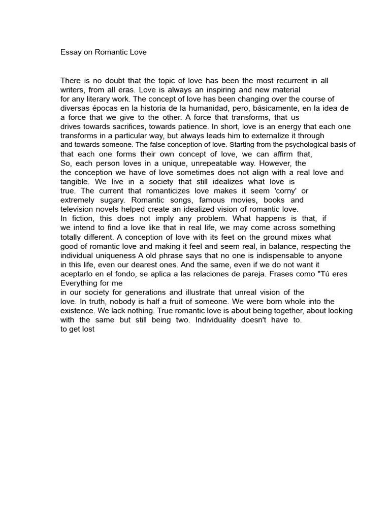 Essay on romantic love | PDF