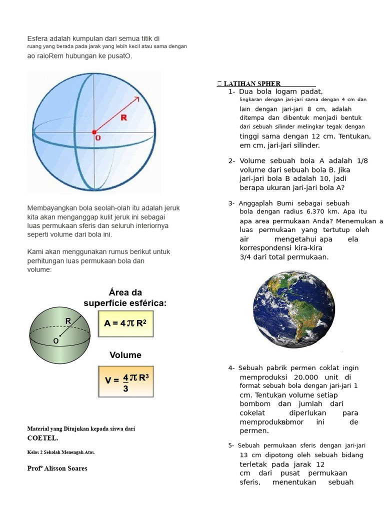 Latihan Geometri: Bola dan Silinder | PDF