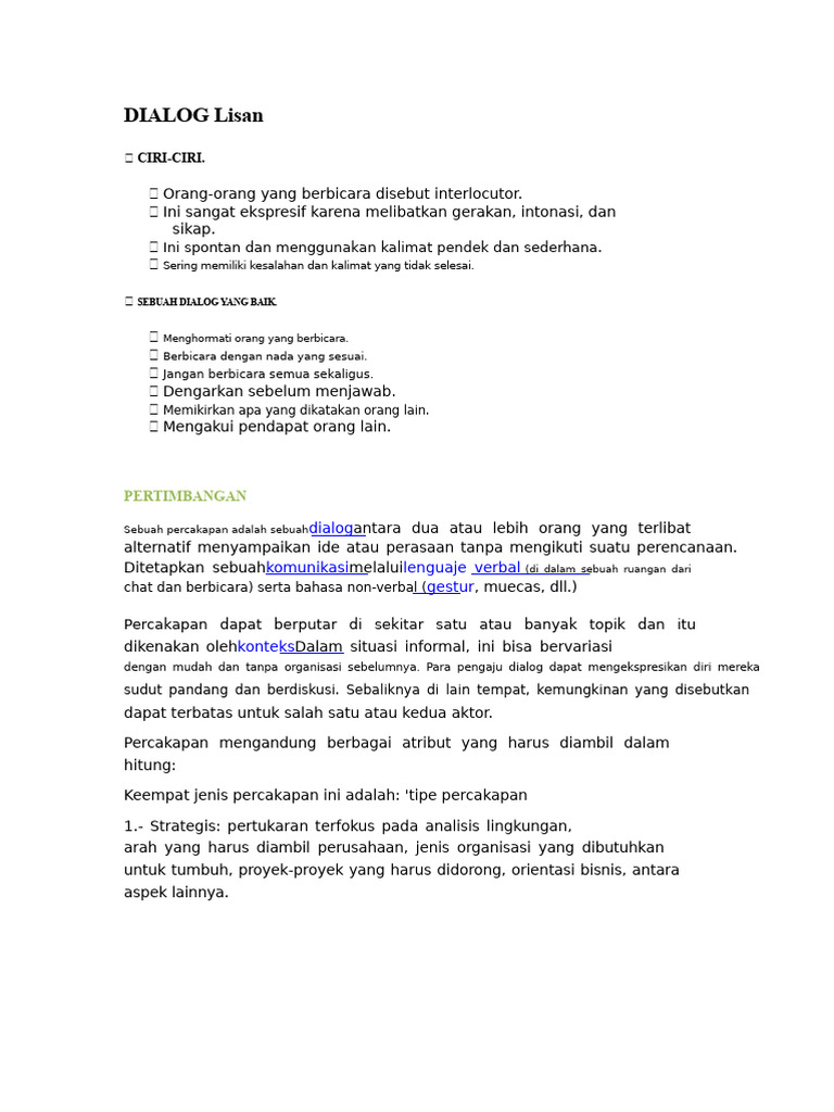 Dialog Lisan dan Tertulis | PDF