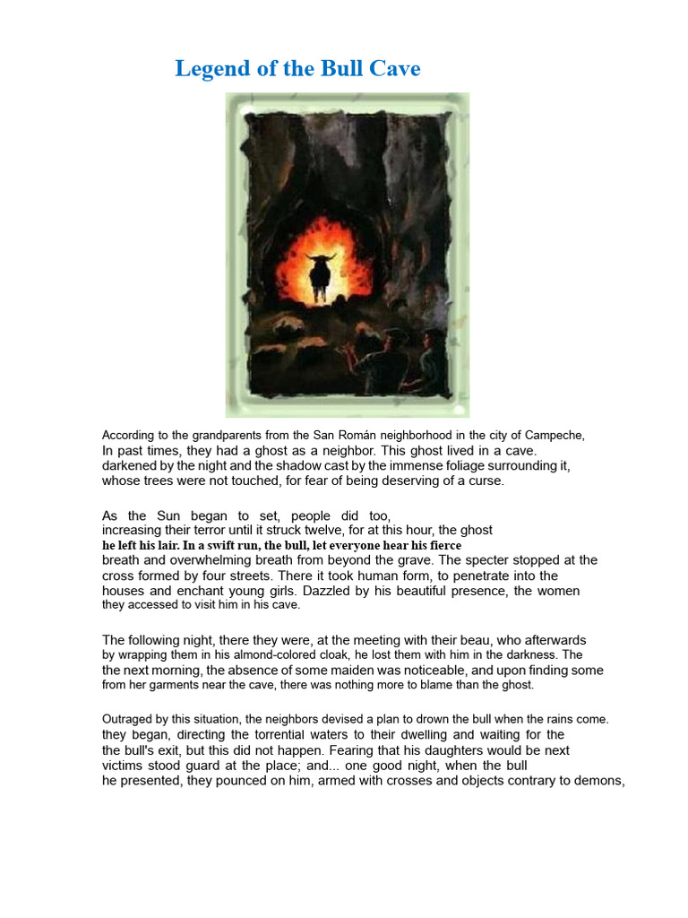 Reading - Legend of The Bull Cave | PDF | Ghosts | Folklore
