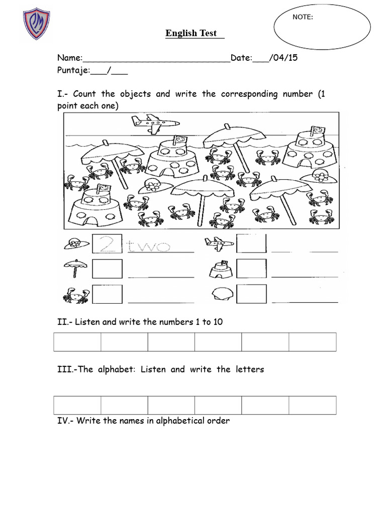 English Test for Beginners | PDF