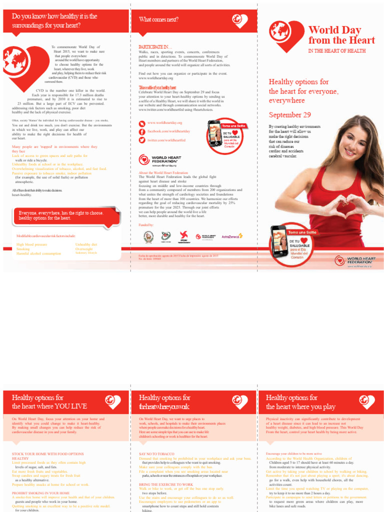 World Heart Day Brochure 2015 | PDF | Cardiovascular Diseases ...