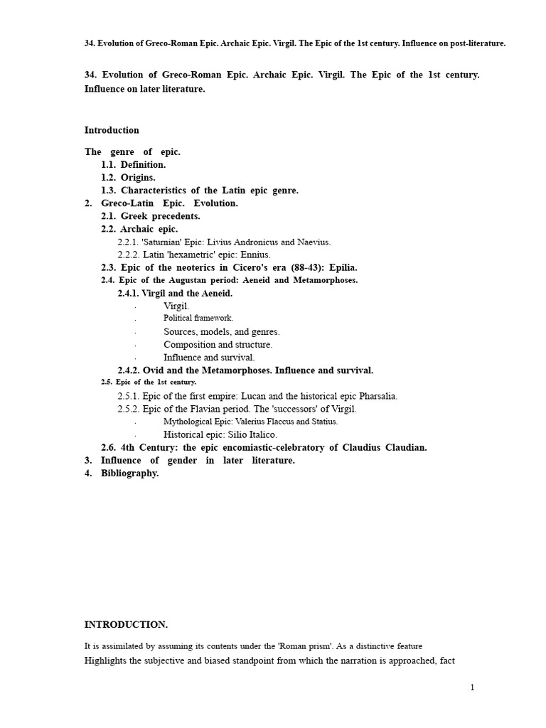 34 - Evolution of Greco-Latin Epic | PDF | Epic Poetry | Virgil