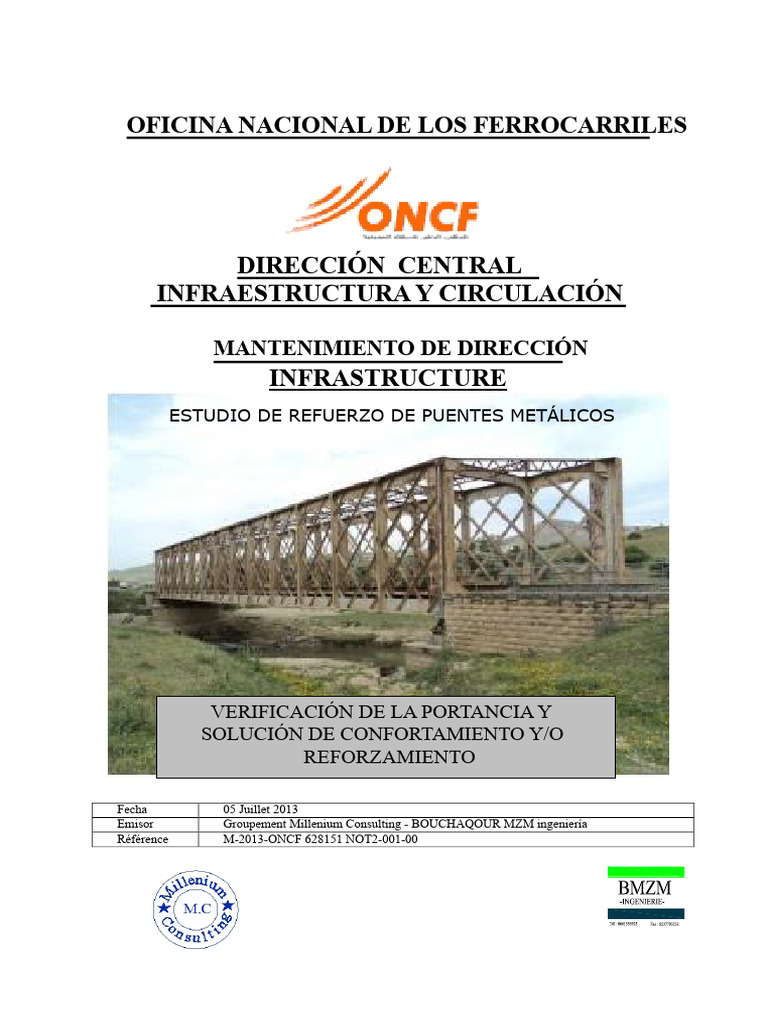Refuerzo de Puentes Metálicos ONCF | PDF | Viga (Estructura) | Albañilería