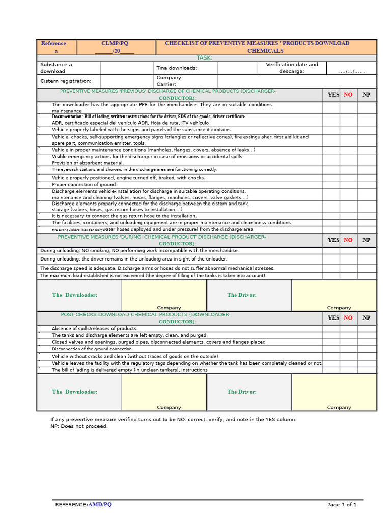 Chemical Products Download Checklist | PDF | Valve