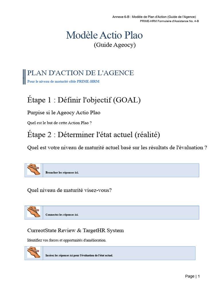 Plan d'Action PRIME-HRM 4-B | PDF | Gestion des ressources humaines