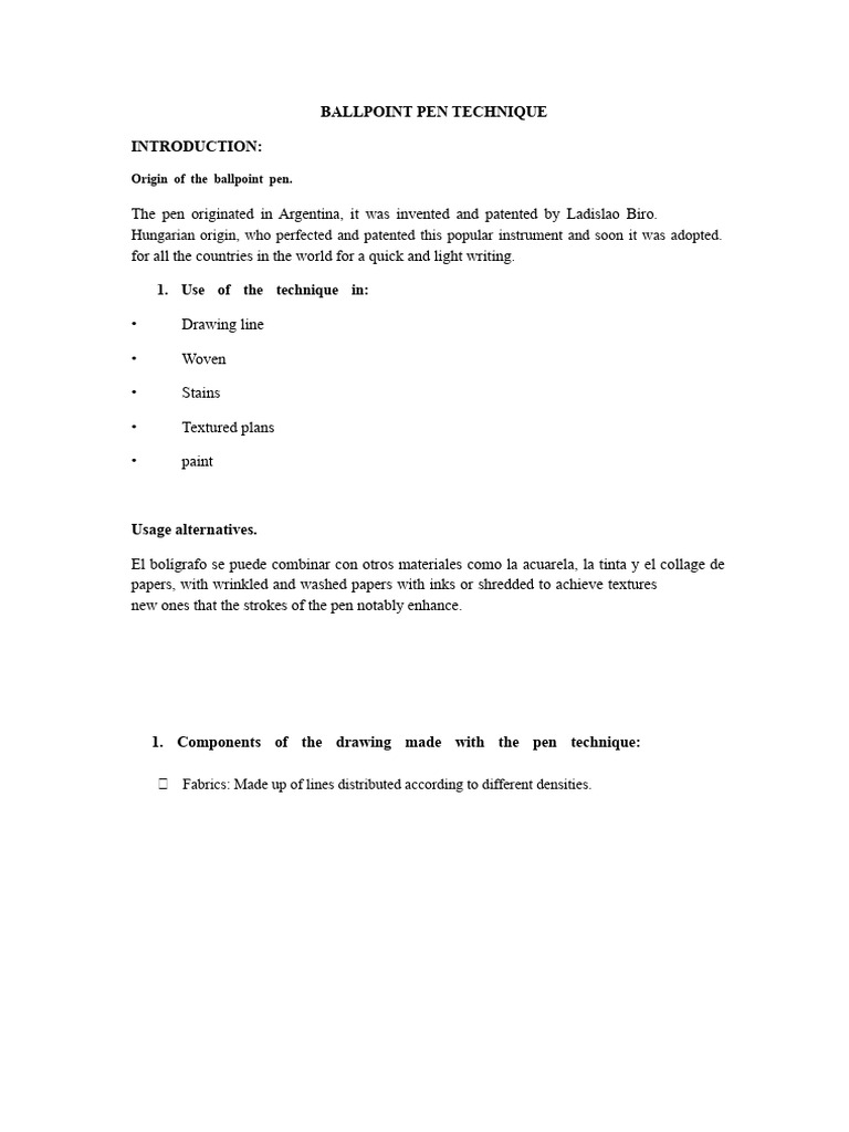 Technique and Origin of the Sphero | PDF | Drawing | Pen