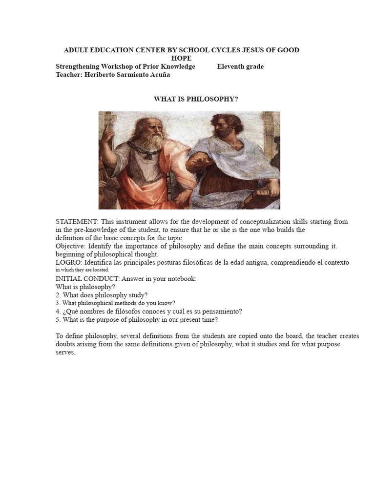 Philosophy Workshop Grade Eleven | PDF | Knowledge | Idea