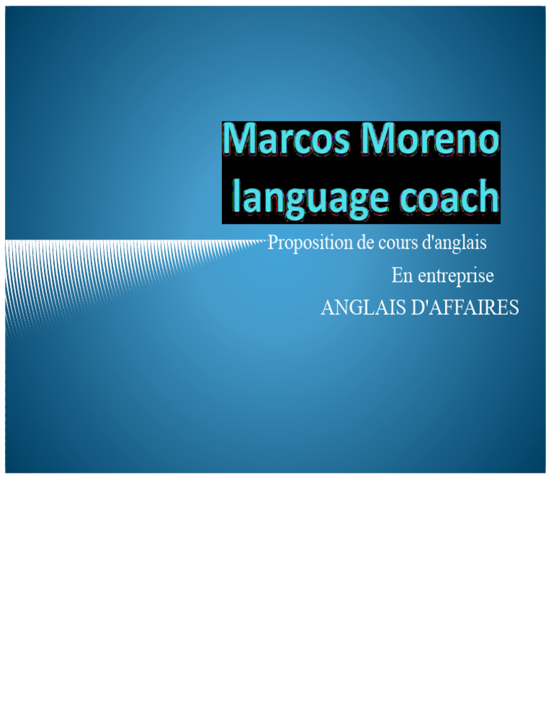 Cours d'anglais professionnel sur mesure | PDF | Langue anglaise