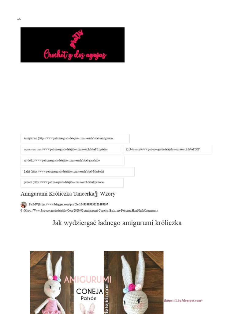 Amigurumi Króliczka Tancerka ? - Wzory | PDF
