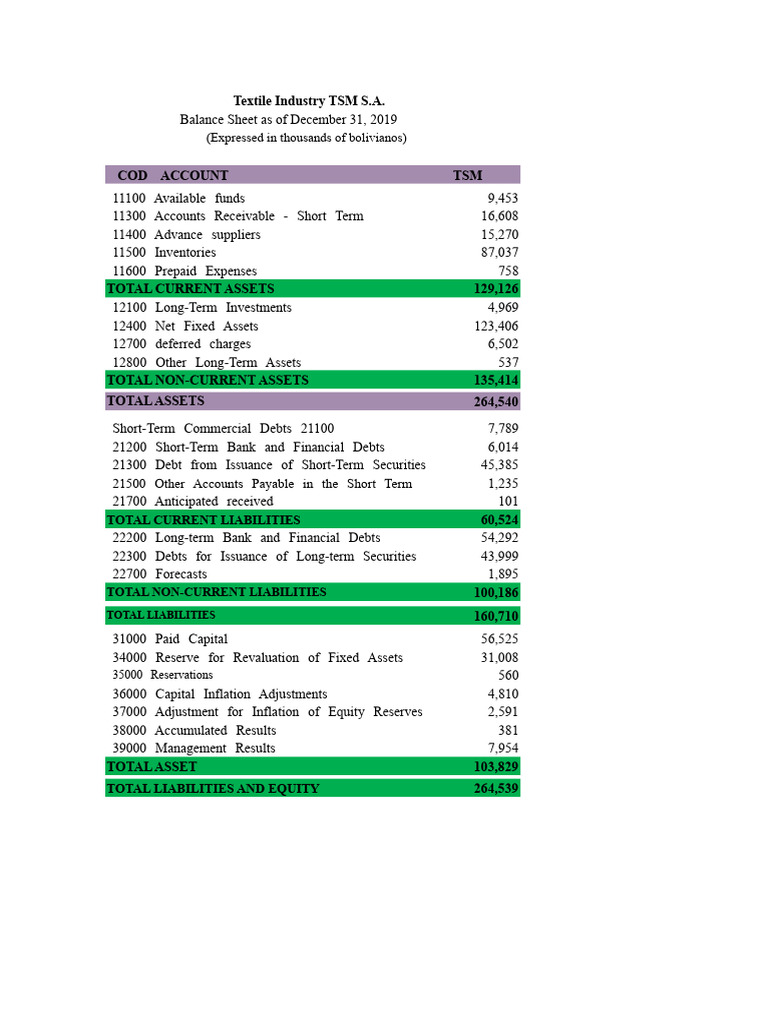 Textile Financial Statements TSM | PDF | Equity (Finance) | Balance Sheet