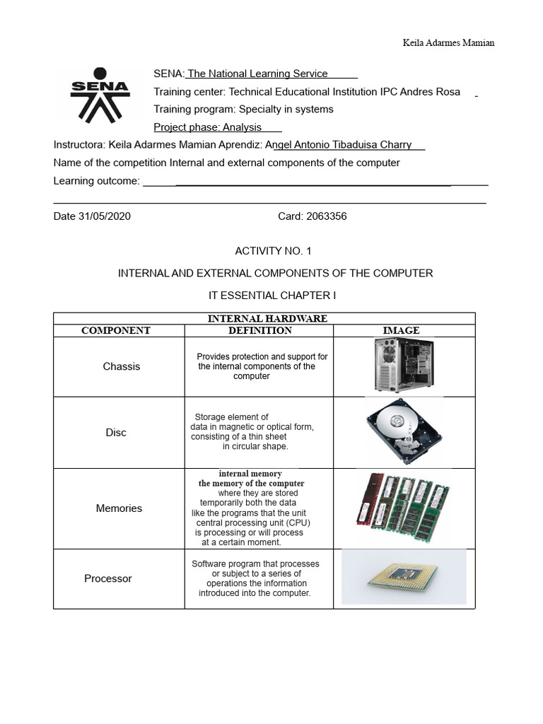 Computer Hardware Components Guide | PDF | Computing | Information And ...