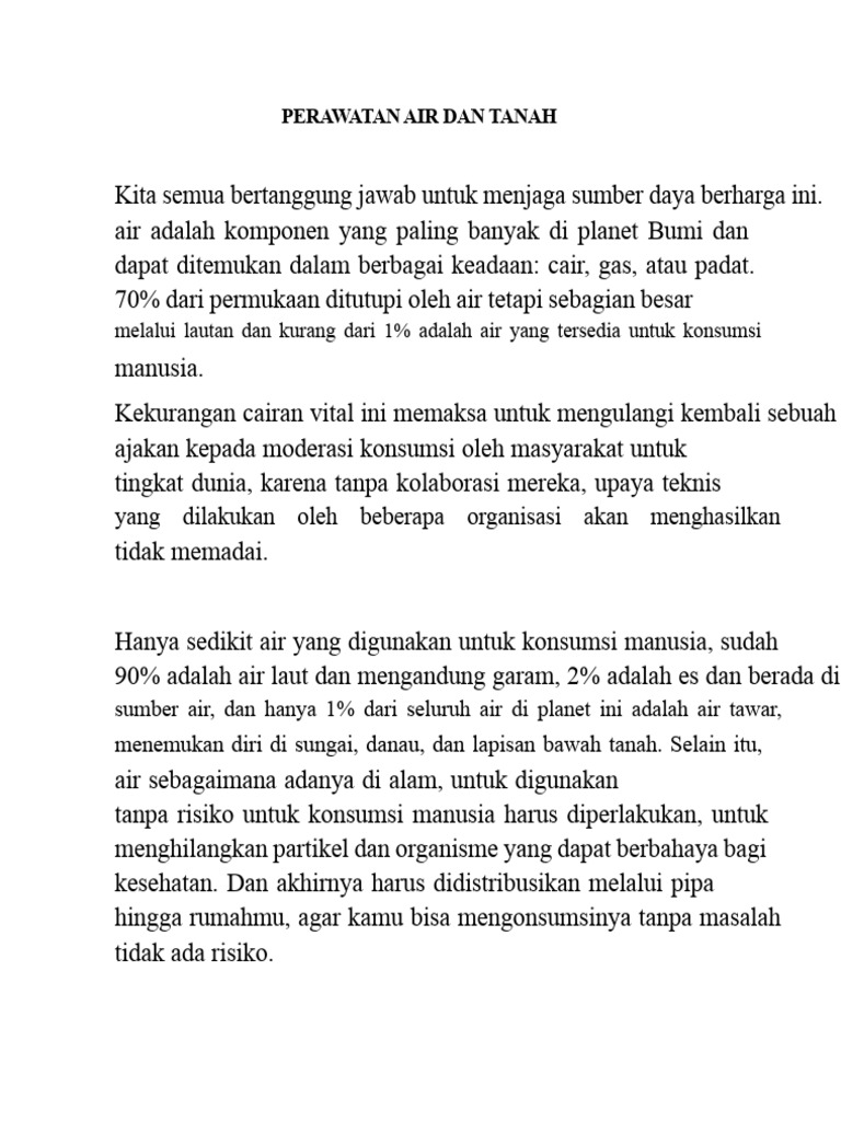 Perawatan Air Dan Tanah PDF | PDF