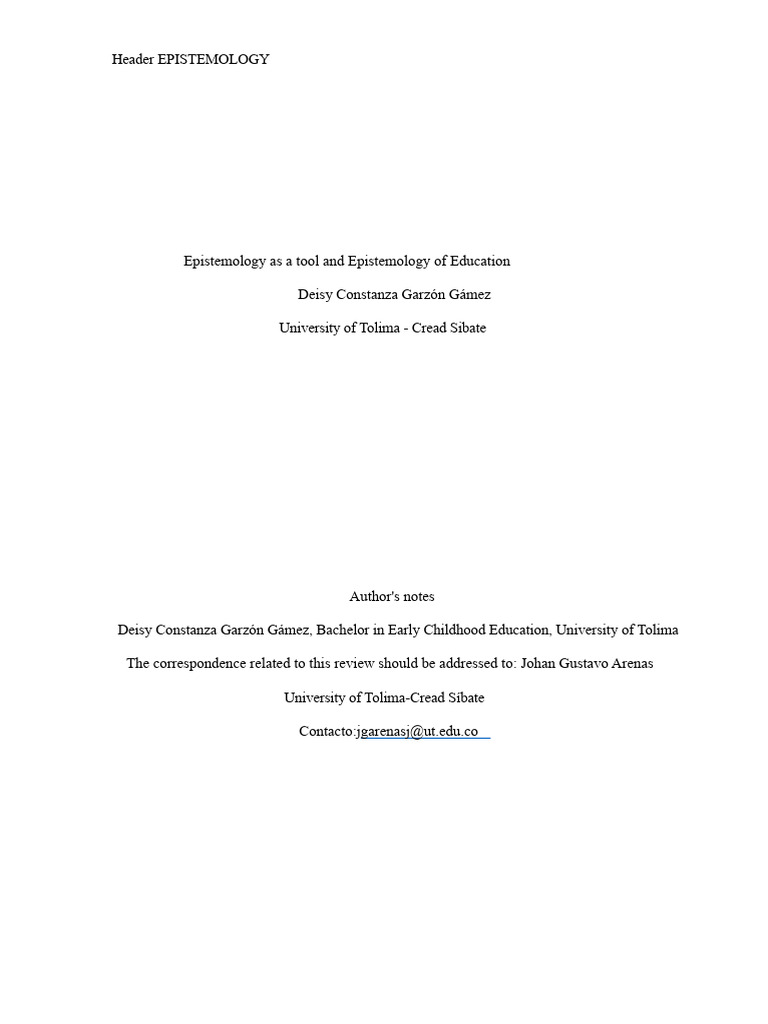 Final Project Epistemology APA Guidelines | PDF | Epistemology | Knowledge