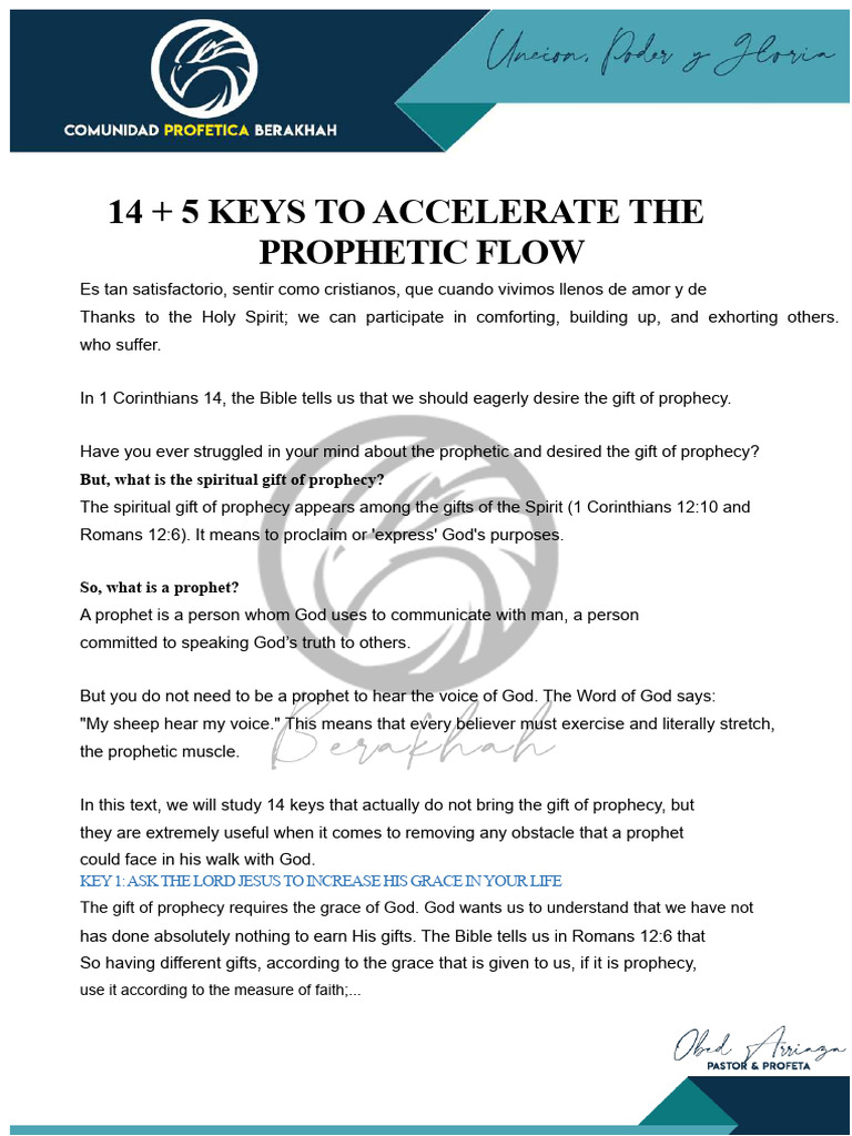 14 Keys to Enhance Prophetic Flow | PDF | Prophecy | Spiritual Gift