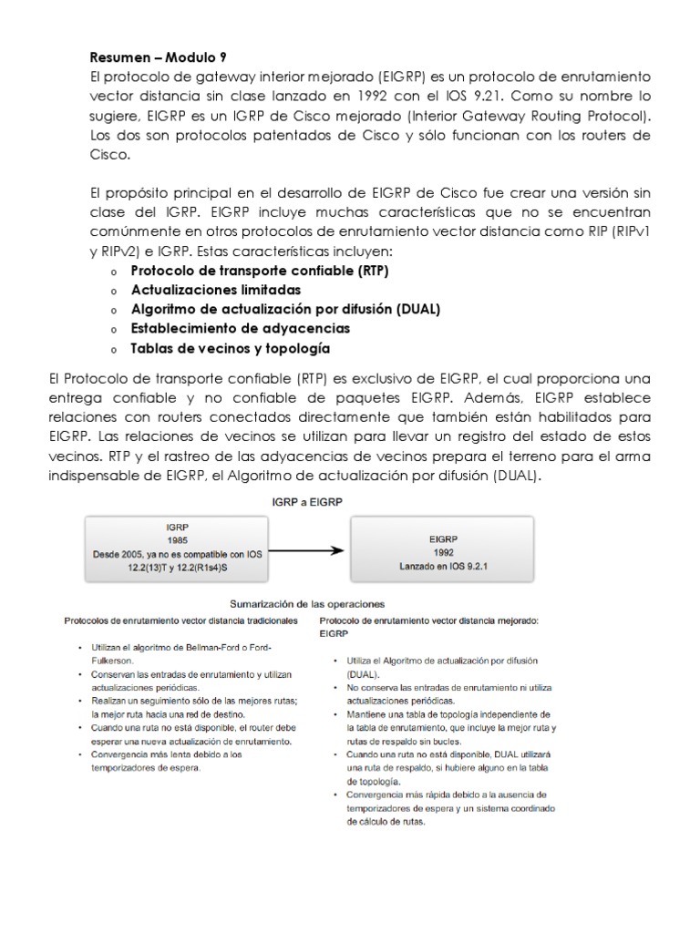 Resumen Modulo 9 | PDF | Enrutador (Computación) | Enrutamiento