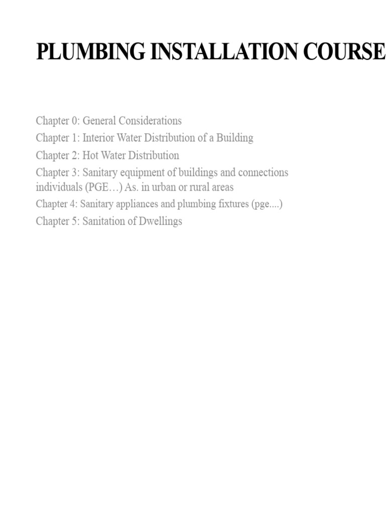 Sanitary Installation Course 2019 | PDF | Sanitation | Pump