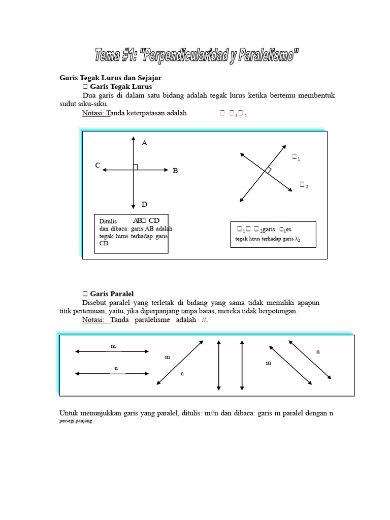 Garis Tegak Lurus Dan Paralel | PDF