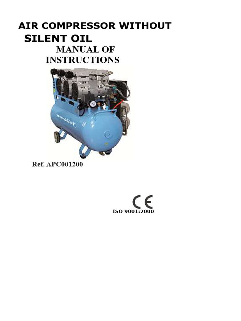 Silent Oil-Free Air Compressor Manual | PDF | Valve | Safety