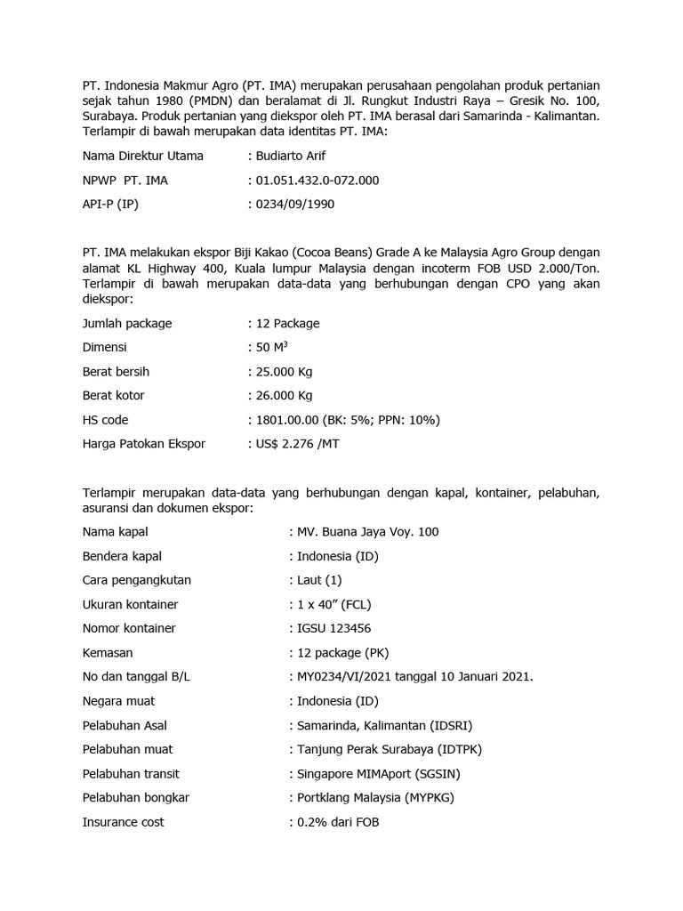 Soal Latihan PEB (1) | PDF