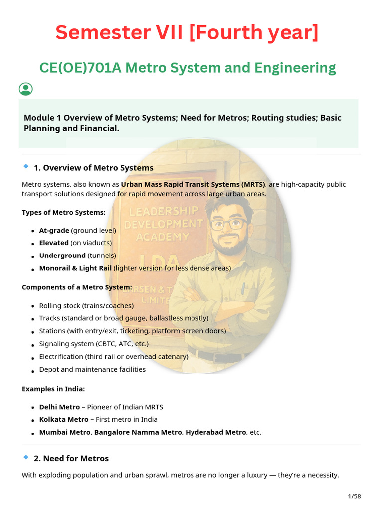 Metro Systems: Planning and Finance Overview | PDF | Rapid Transit | Tunnel