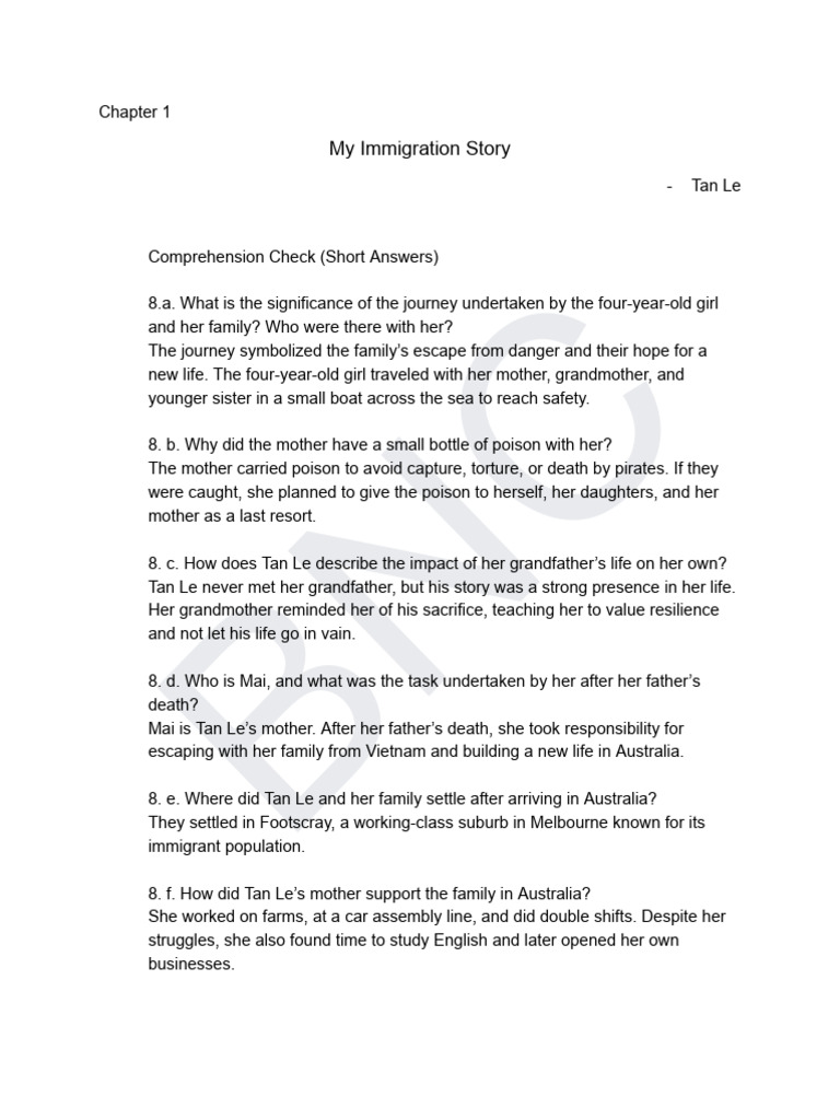 Immigration Story.docx | PDF | Courage | Refugee