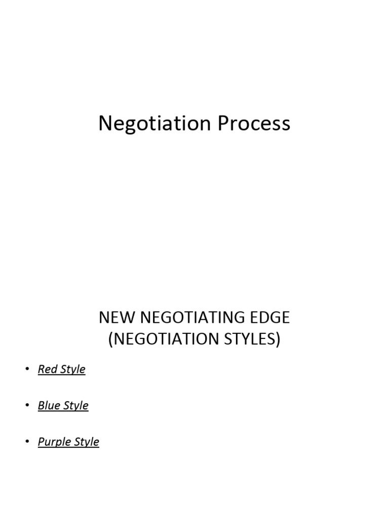 Negotiation Process | PDF | Negotiation | Cognition