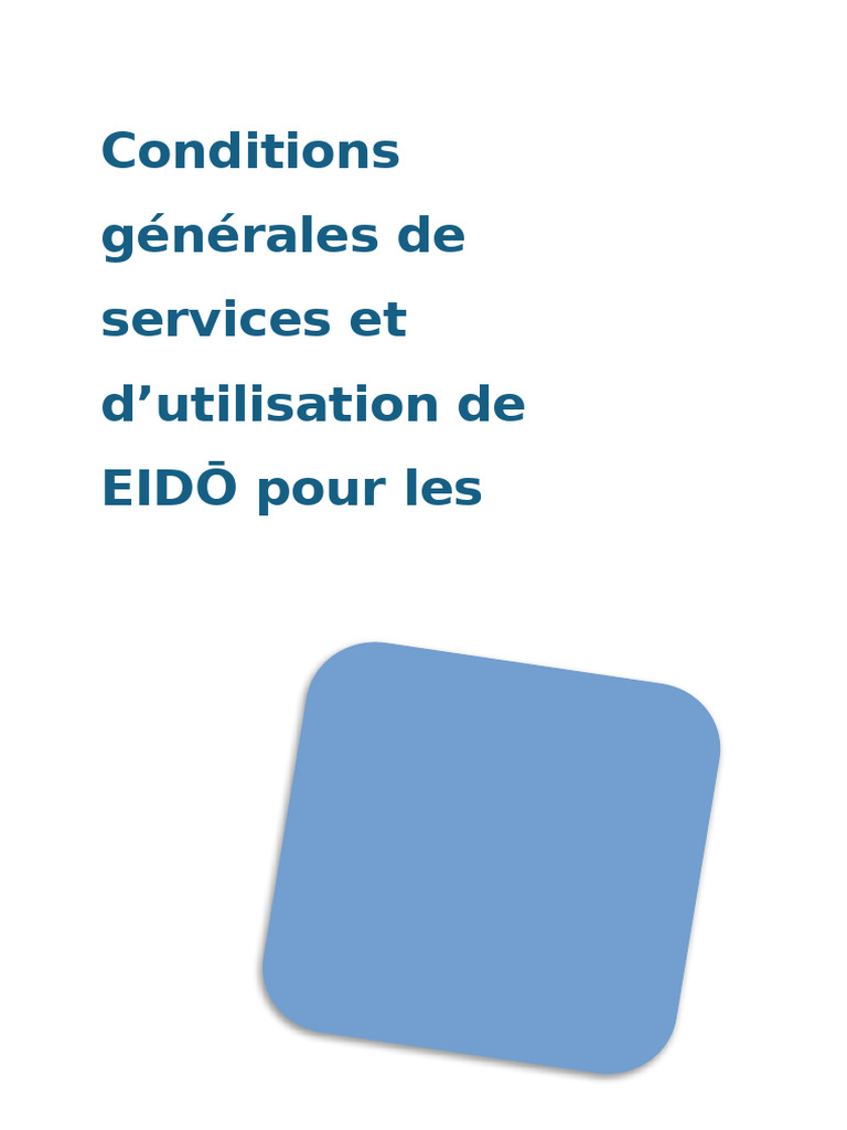 CGSU EIDŌ pour Clients Professionnels | PDF | Lettre recommandée