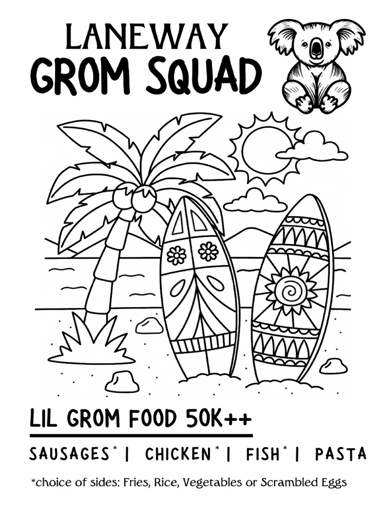 Grom Kids Menu Laneway-1 | PDF
