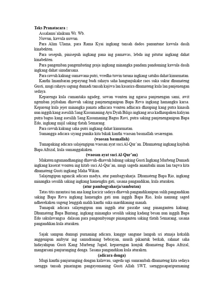 TEKS PRANATACARA | PDF
