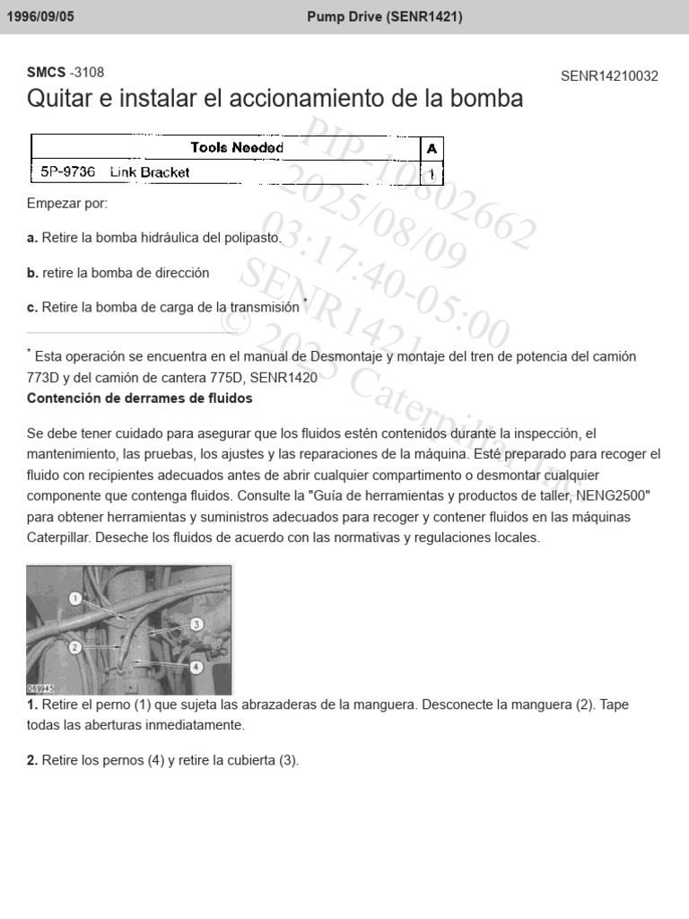 desmonte e instalacion de drive camion 775d | PDF | Rodamiento ...