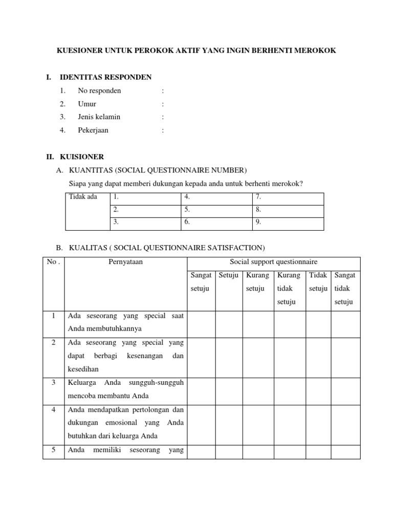 Social Support Questionnaire | PDF