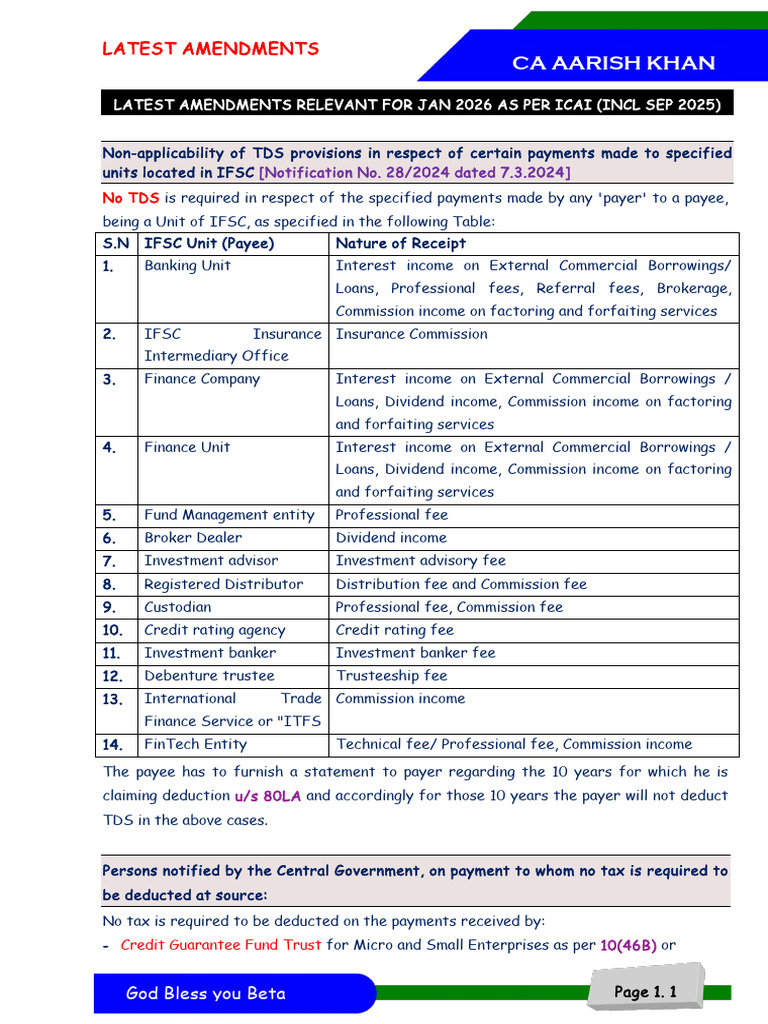 Amendments - CA Final DT - Jan 2026 | PDF | Loans | Factoring (Finance)