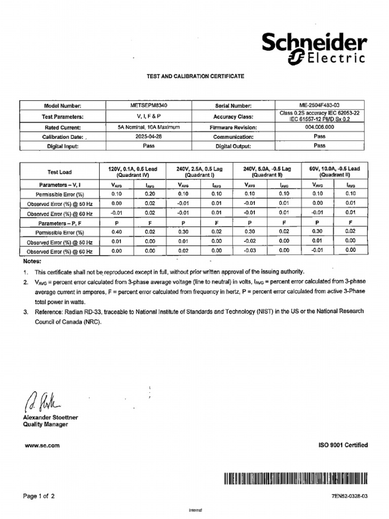 Test and Calibration PM 8000 Pqm0001 | PDF