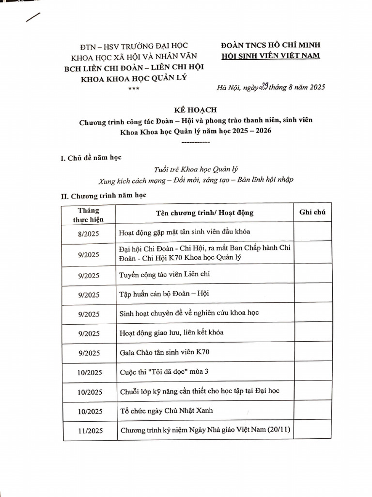 Signed KHQL Ke Hoach Nam Hoc 25-26 | PDF