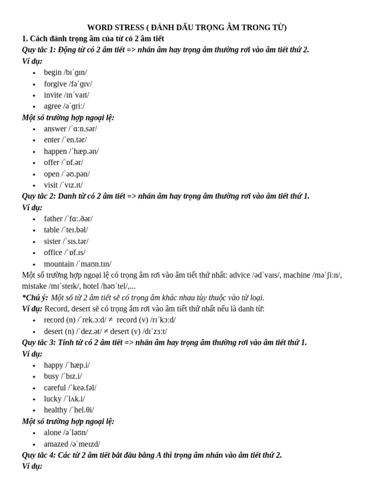 Word Stress | PDF