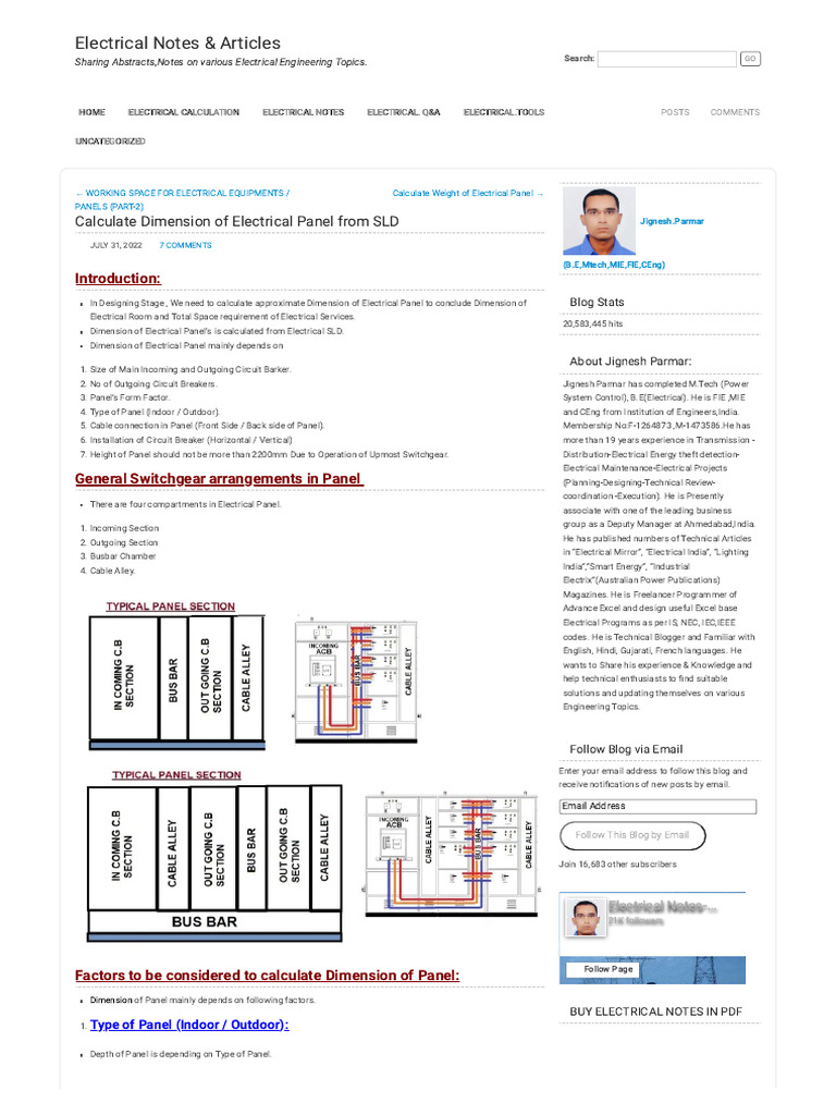Calculate Electrical Panel Dimensions | PDF | Length | Electric Power