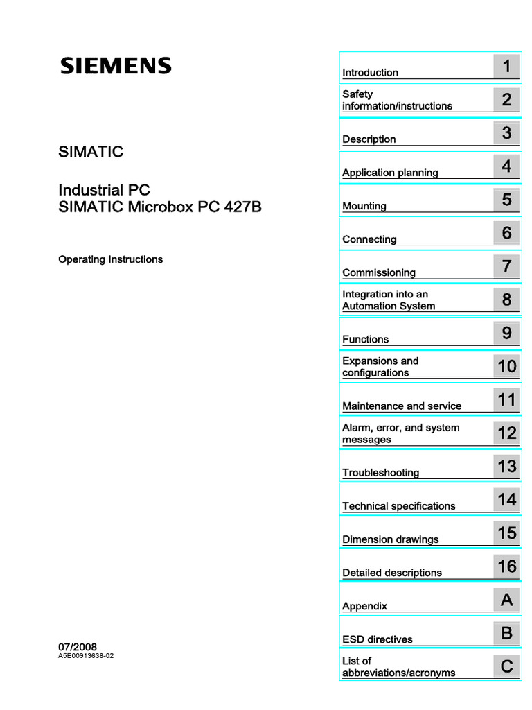 007 6 Siemens Box PC | PDF | Electrostatic Discharge | Microsoft Windows