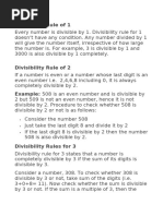 Divisibility Rules with Examples | PDF | Arithmetic | Mathematics