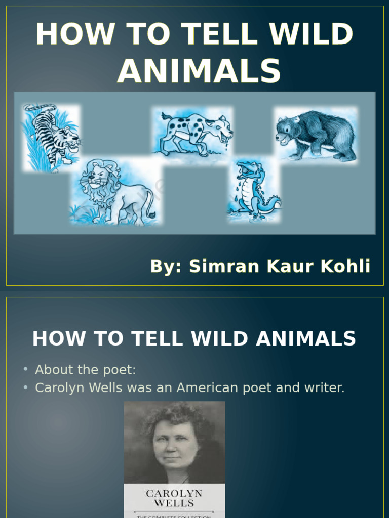 How To Tell Wild Animals | PDF | Poetry | Rhyme